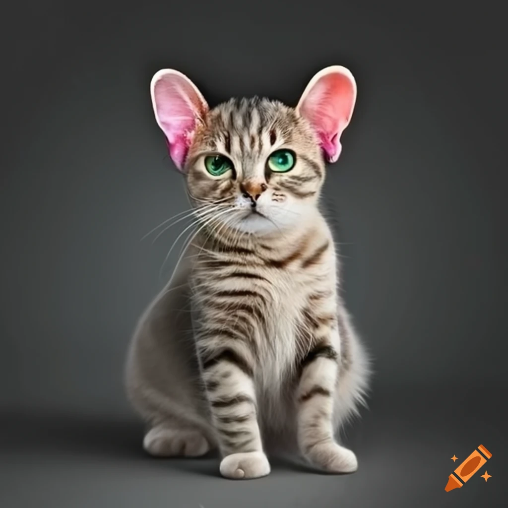 Cat with human ears on Craiyon