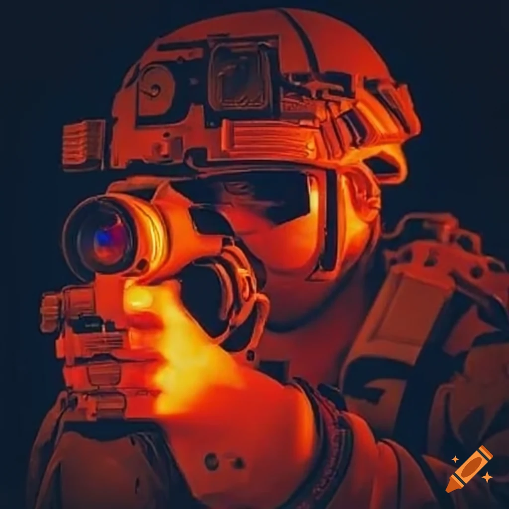 Thermal imager with modern high-tech military style on Craiyon