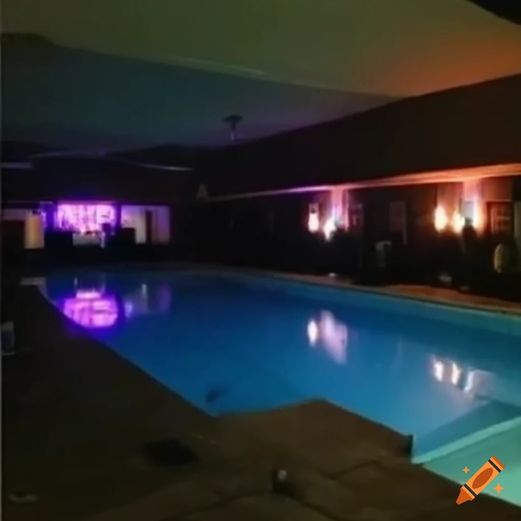 Scary pool room with bizarre entrances and exits in a liminal space on ...