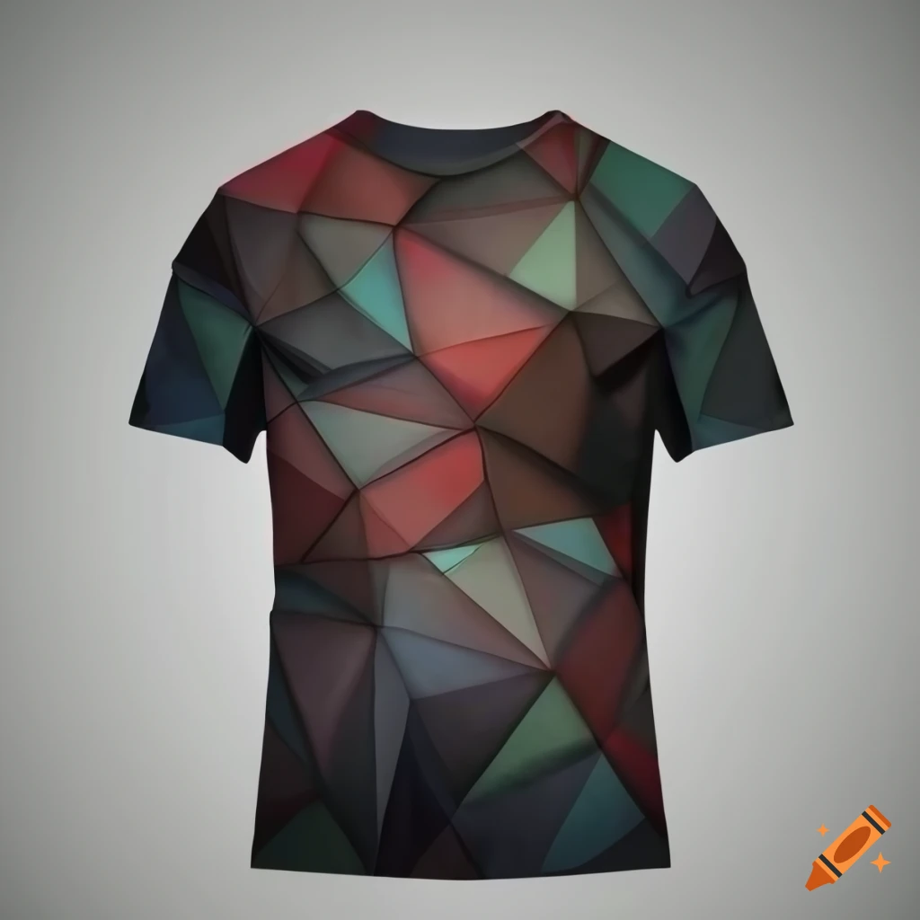T-shirt with polygon shapes print on Craiyon