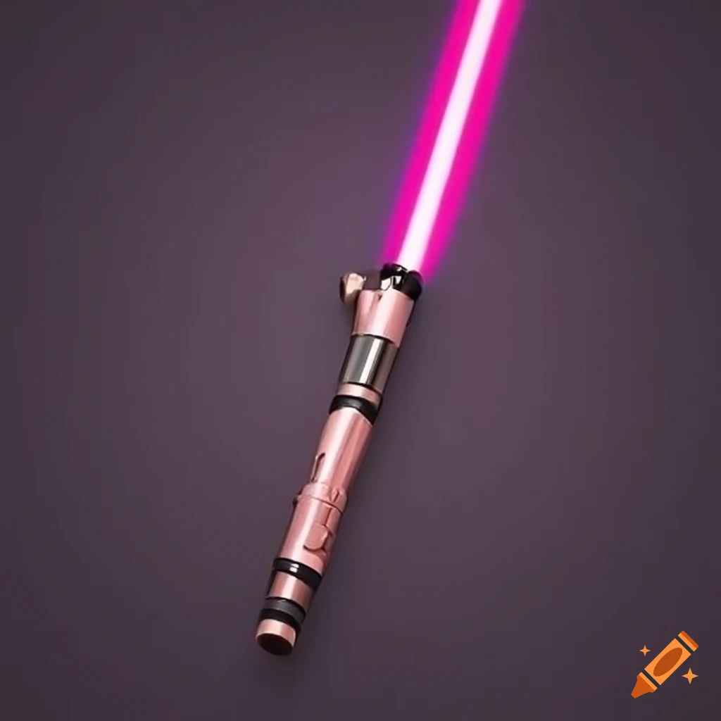 Pink lightsaber with rose gold hilt in an elegant design on Craiyon
