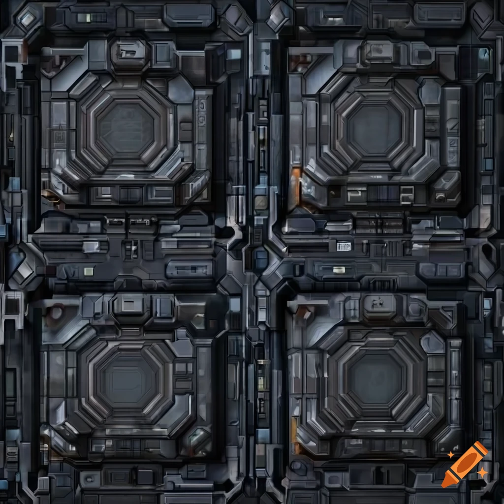 Sci-fi panel seamless texture on Craiyon
