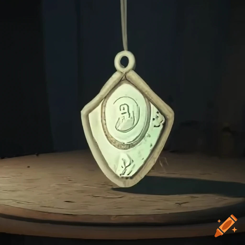 Fallout 4 wasteland white amulet on a table on Craiyon