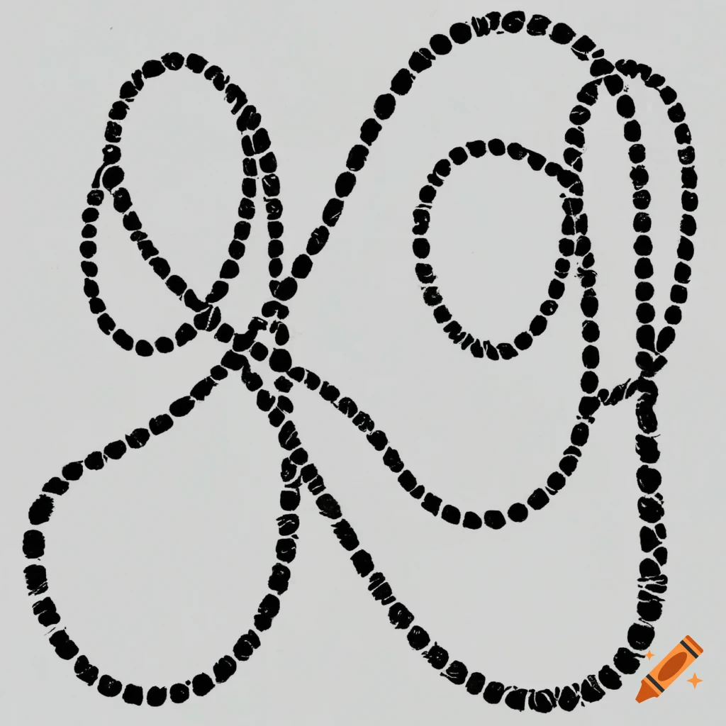 Abstract dotted lines in loops and twists on Craiyon