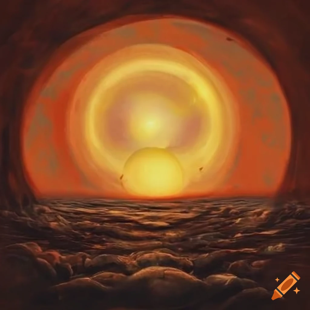 Artistic representation of the sun on Craiyon