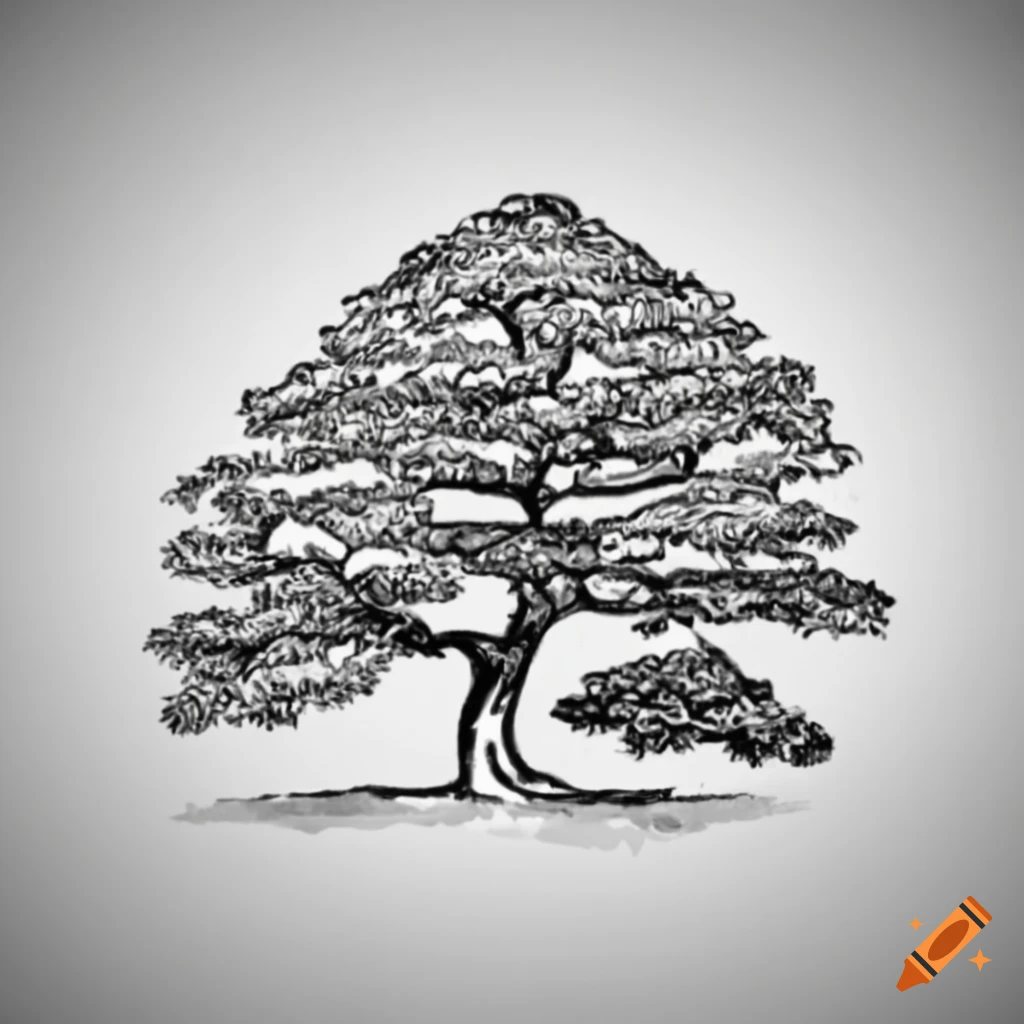 Ancient japanese-style tree on Craiyon