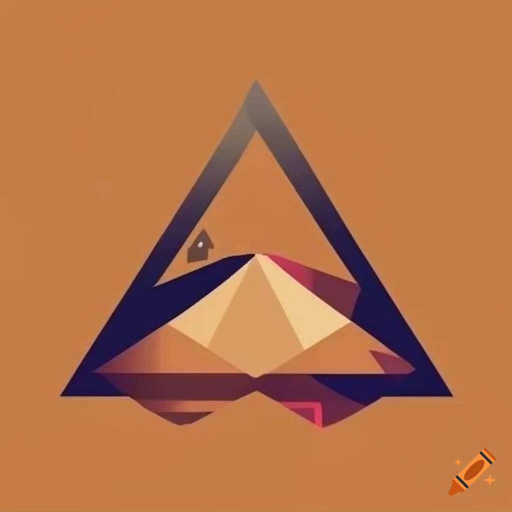 2d hawk logo with a triangle frame on Craiyon