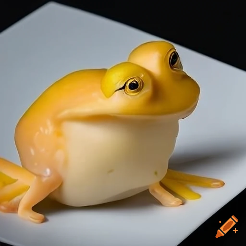 Cheese frog sculpture on Craiyon