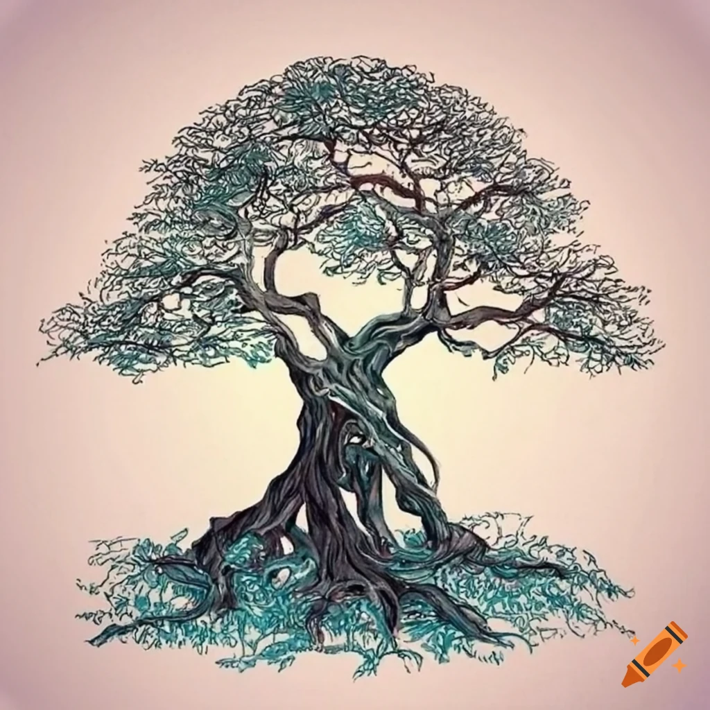 Ancient japanese style tree on Craiyon