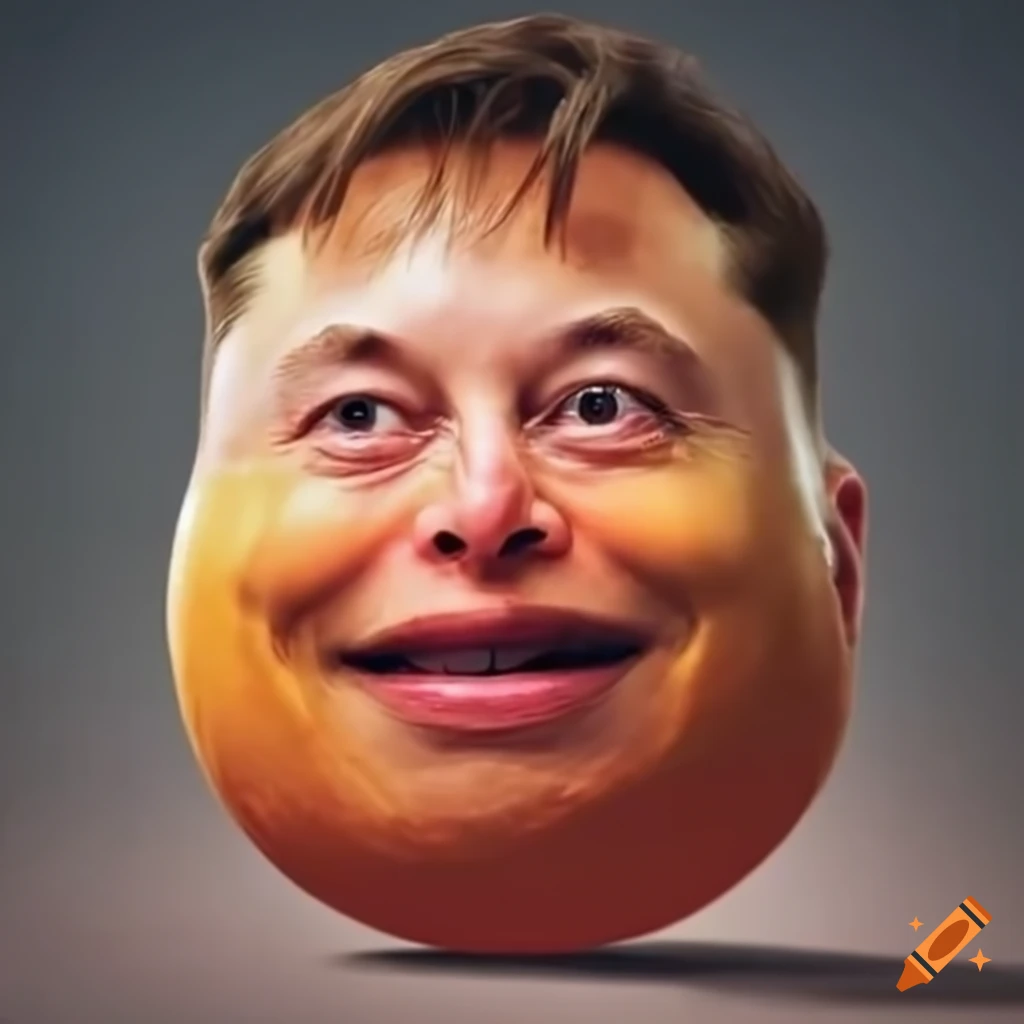 Elon musk standing next to annoying orange on Craiyon