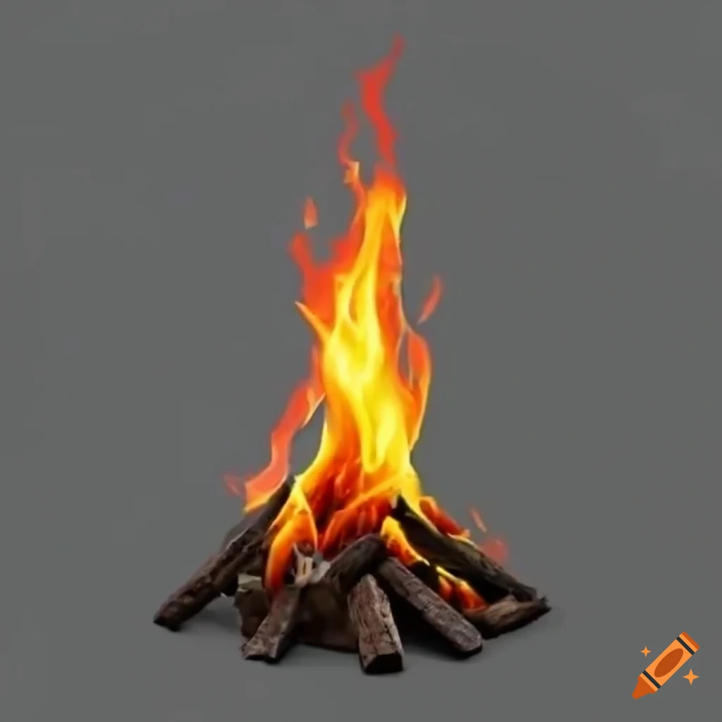 Tall thin bonfire flame animation with alpha-channel on Craiyon