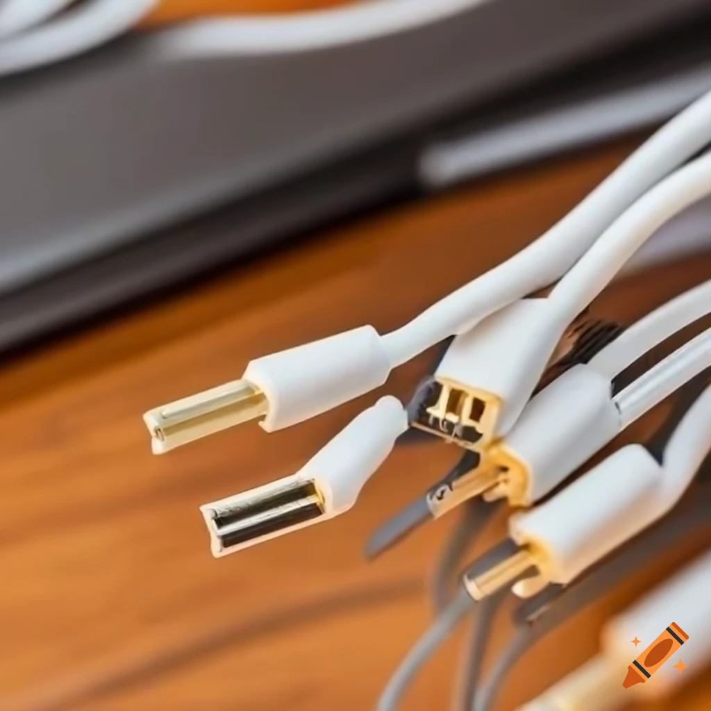 Cluttered meeting room with a table and misplaced computer cables on ...