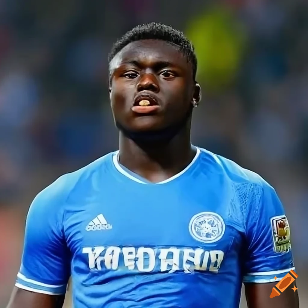 Soccer player brian brobbey depicted as a pencil drawing on Craiyon