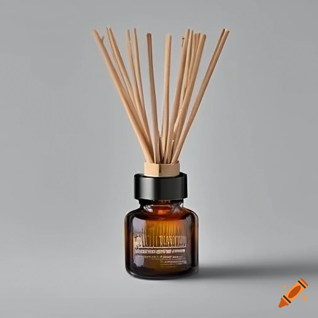 Haminbanum branded glass reed diffuser with essential oils on Craiyon