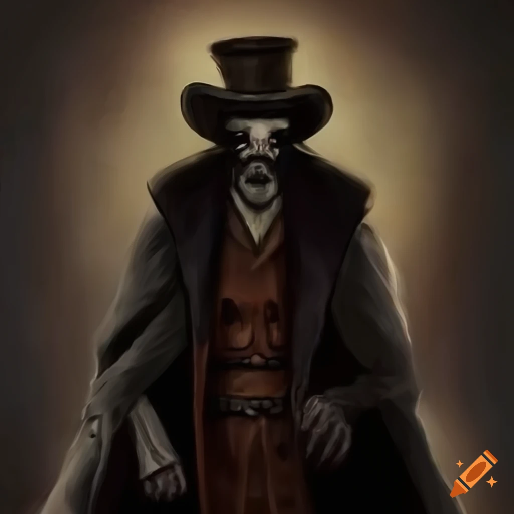 Mysterious entity wearing a top hat and greatcoat on Craiyon