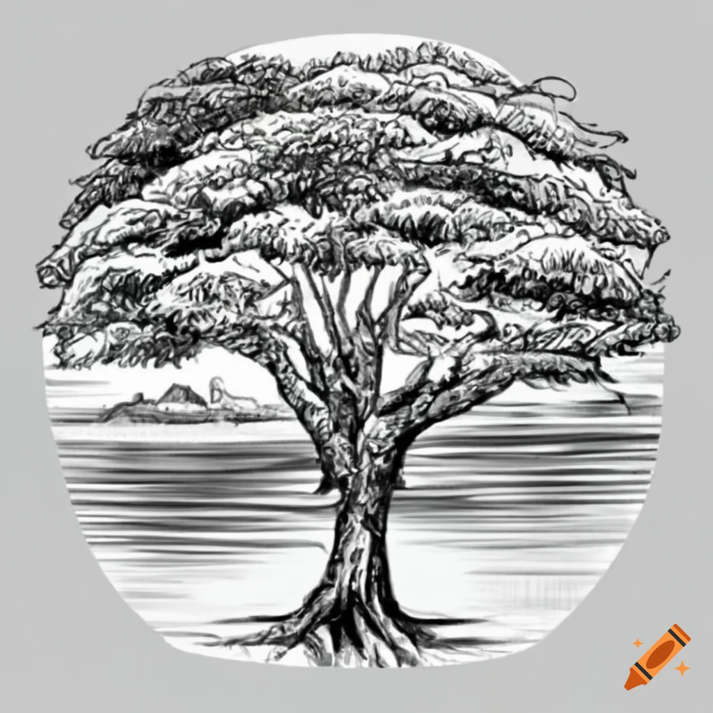 Ancient japanese-style tree on Craiyon