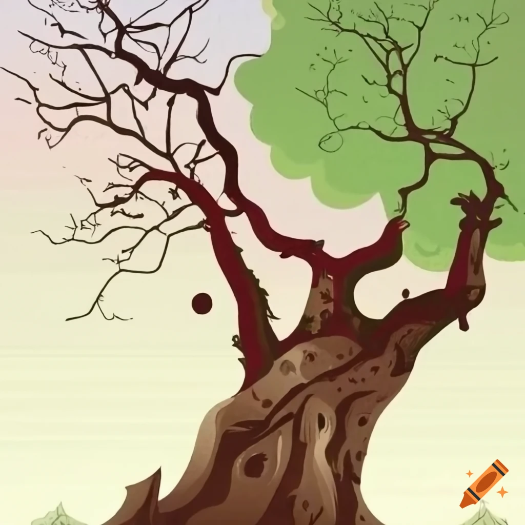 Ancient japanese-style tree on Craiyon