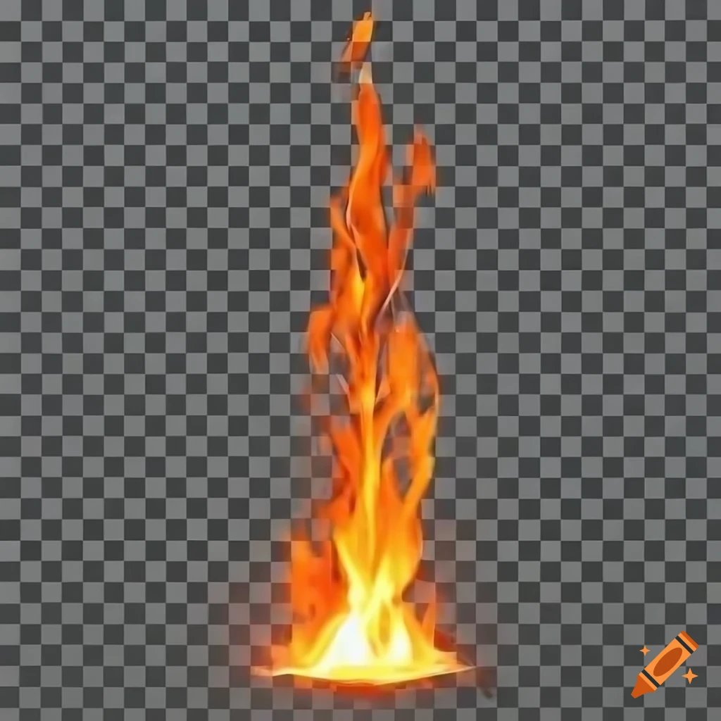 Tall thin bonfire flame animation with alpha-channel on Craiyon