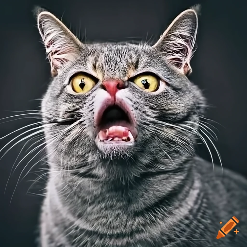 Cat with a shocked expression on Craiyon