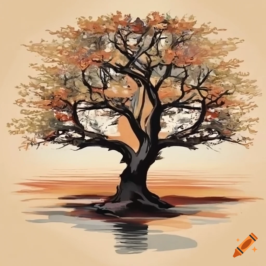Ancient japanese style tree on Craiyon