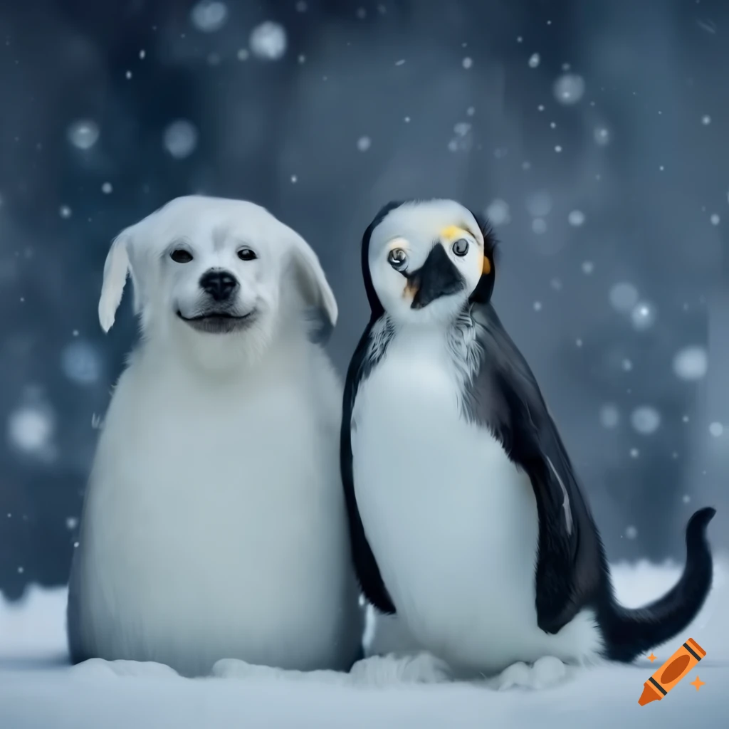 Arctic mythical creature in winter wonderland scene on Craiyon