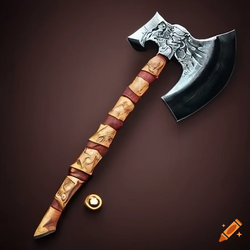 Legendary axe with steel phoenix wings on Craiyon