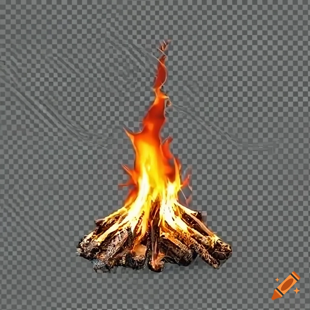 Tall thin bonfire flame animation with alpha-channel on Craiyon