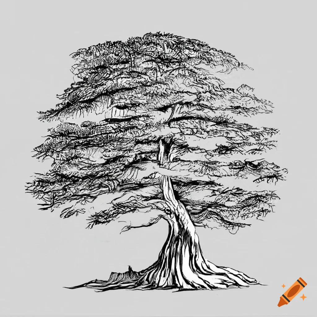 Ancient japanese style tree on Craiyon