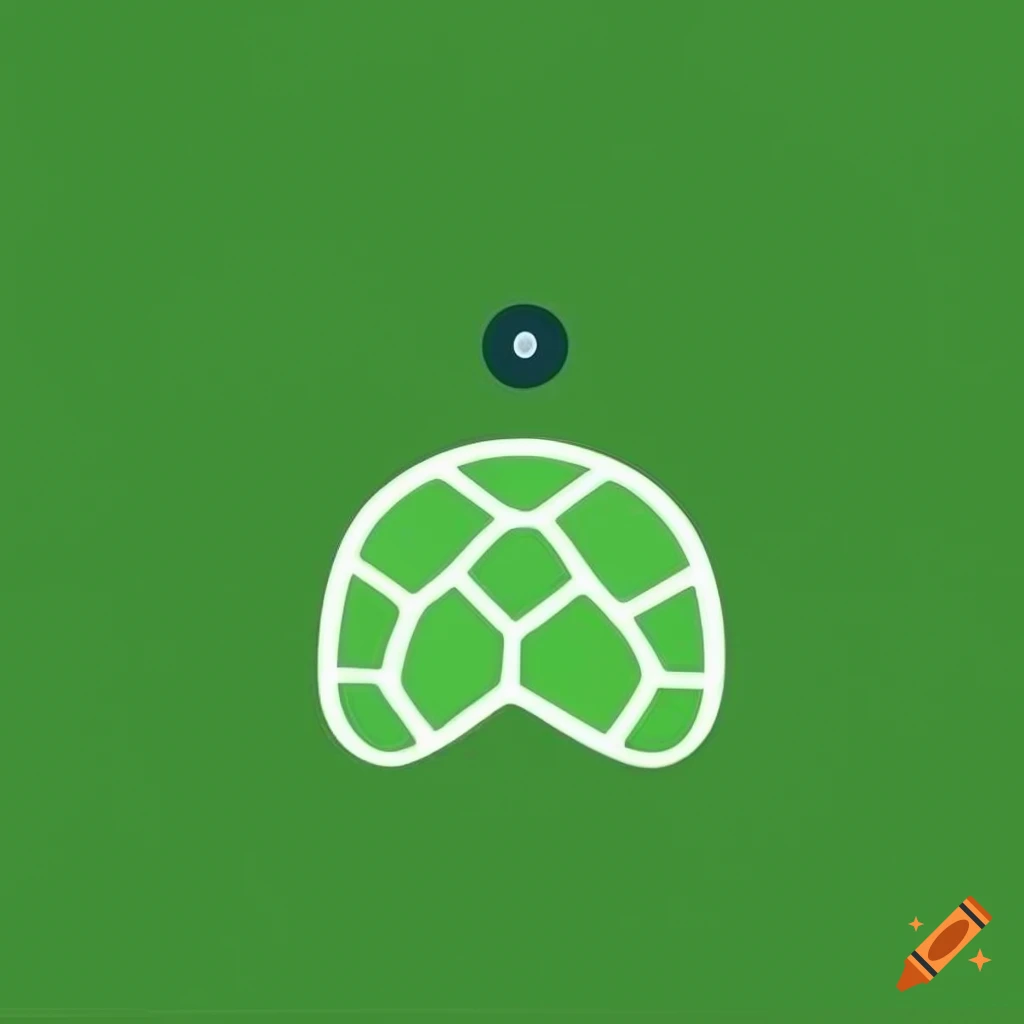 Modern minimalist tortoiseshell icon in light green and white on Craiyon