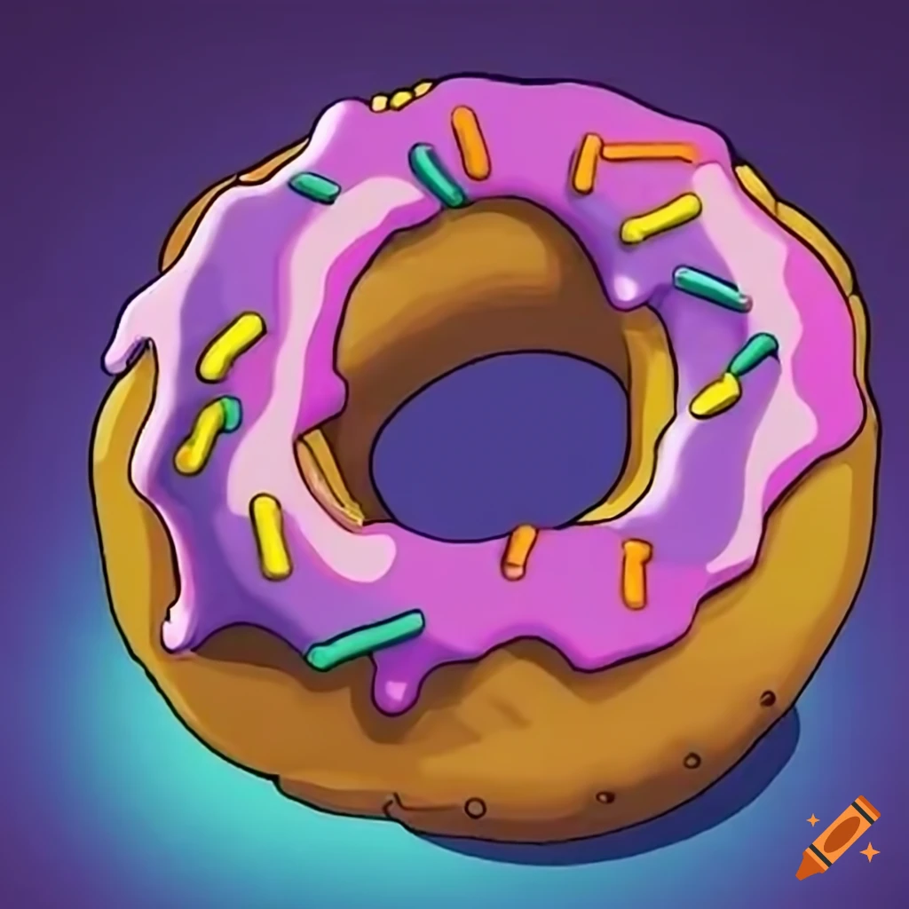 Simpsons characters surrounded by donuts on Craiyon