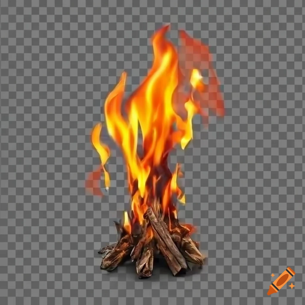 Tall thin bonfire flame animation with alpha-channel on Craiyon