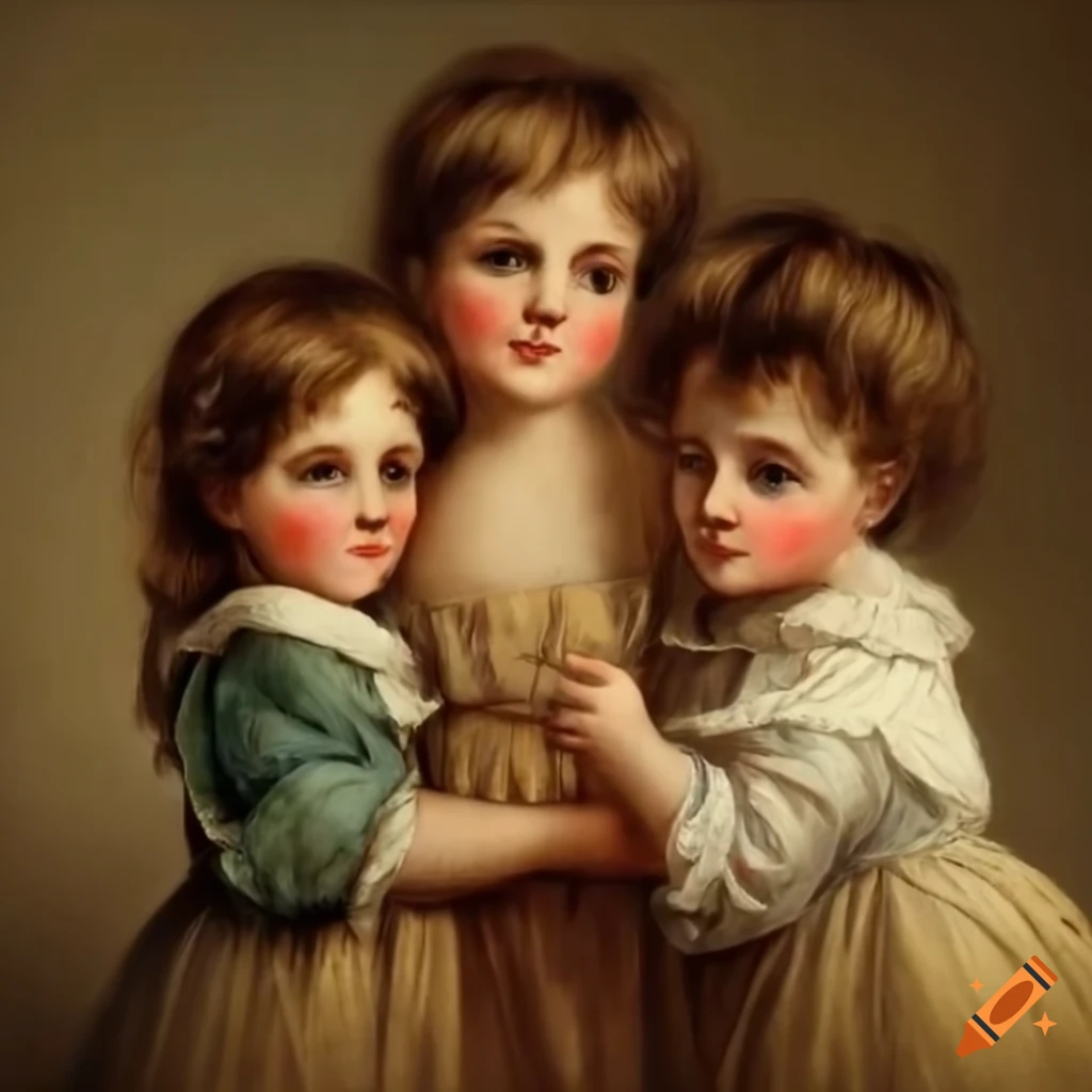 Vintage siblings from the 19th century on Craiyon