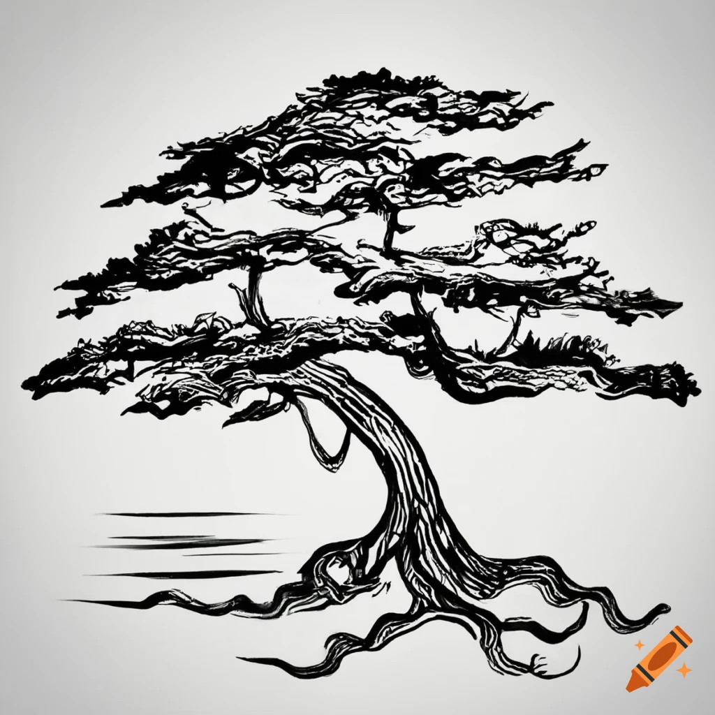 Ancient japanese style tree on Craiyon