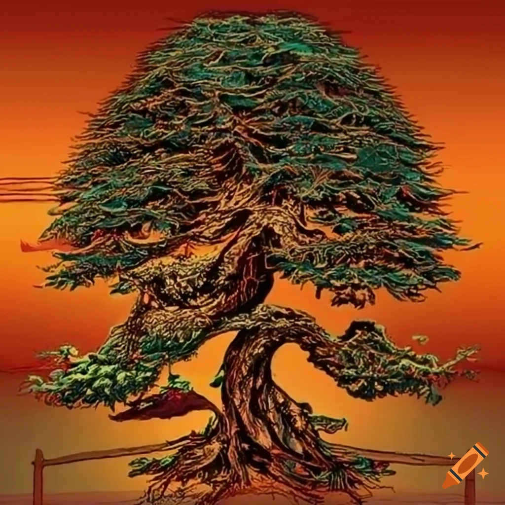Ancient japanese style tree on Craiyon