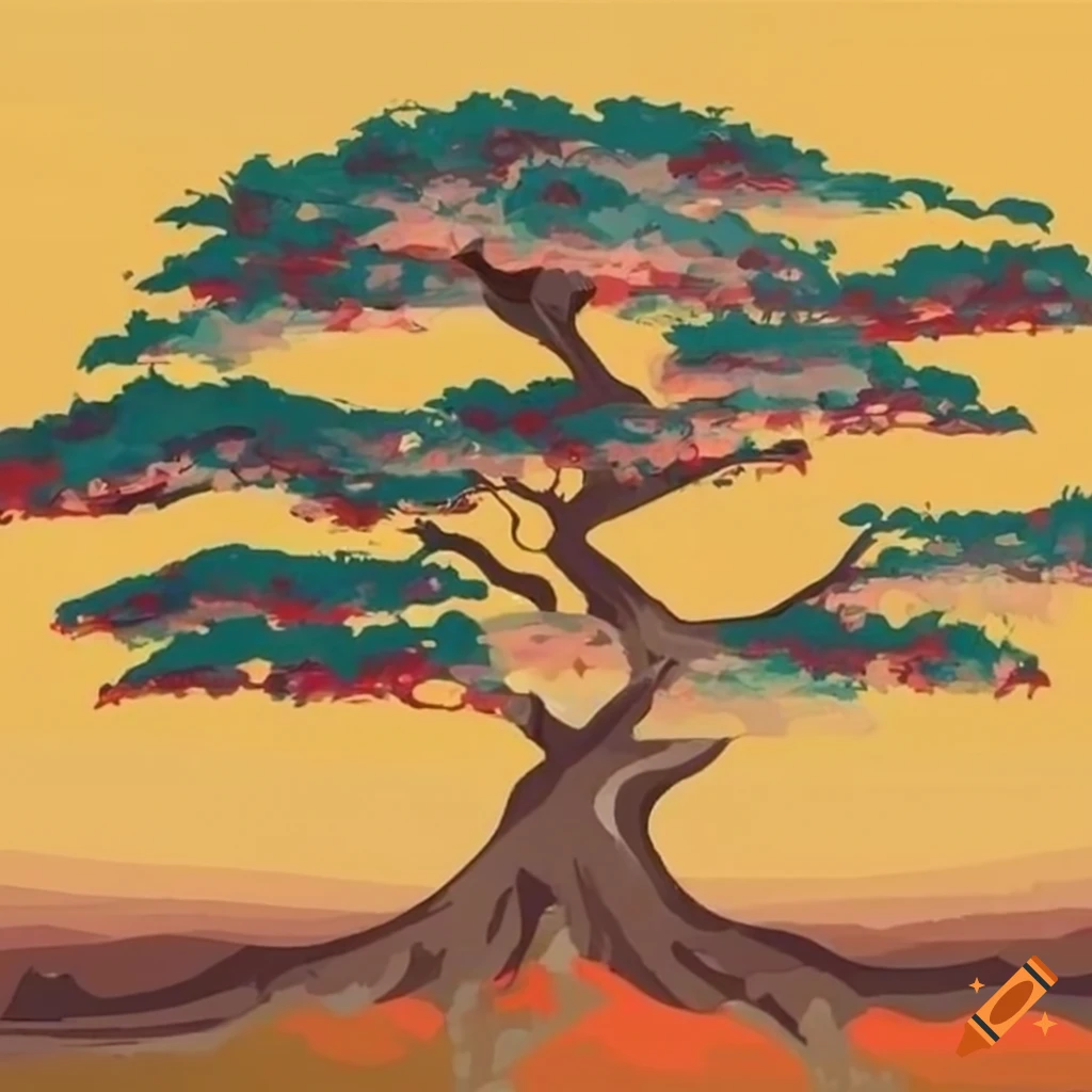 Ancient japanese style tree on Craiyon