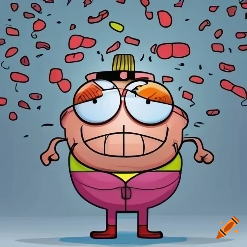 Colorful cartoon illustration of an epidemic victim on Craiyon