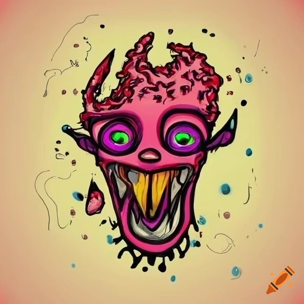 Trippy demon doodle icon 285 on Craiyon