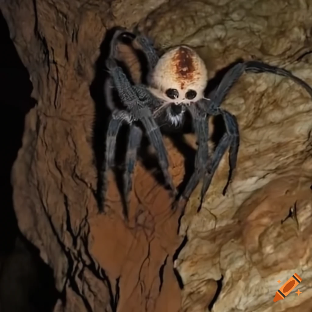 Giant spider in a cave on Craiyon