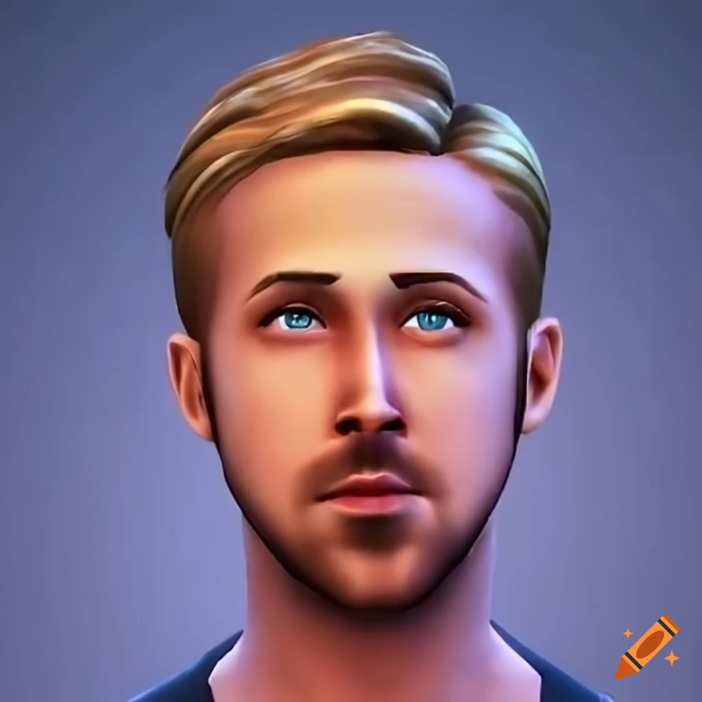 Ryan Gosling as a Sims 4 character in HD on Craiyon