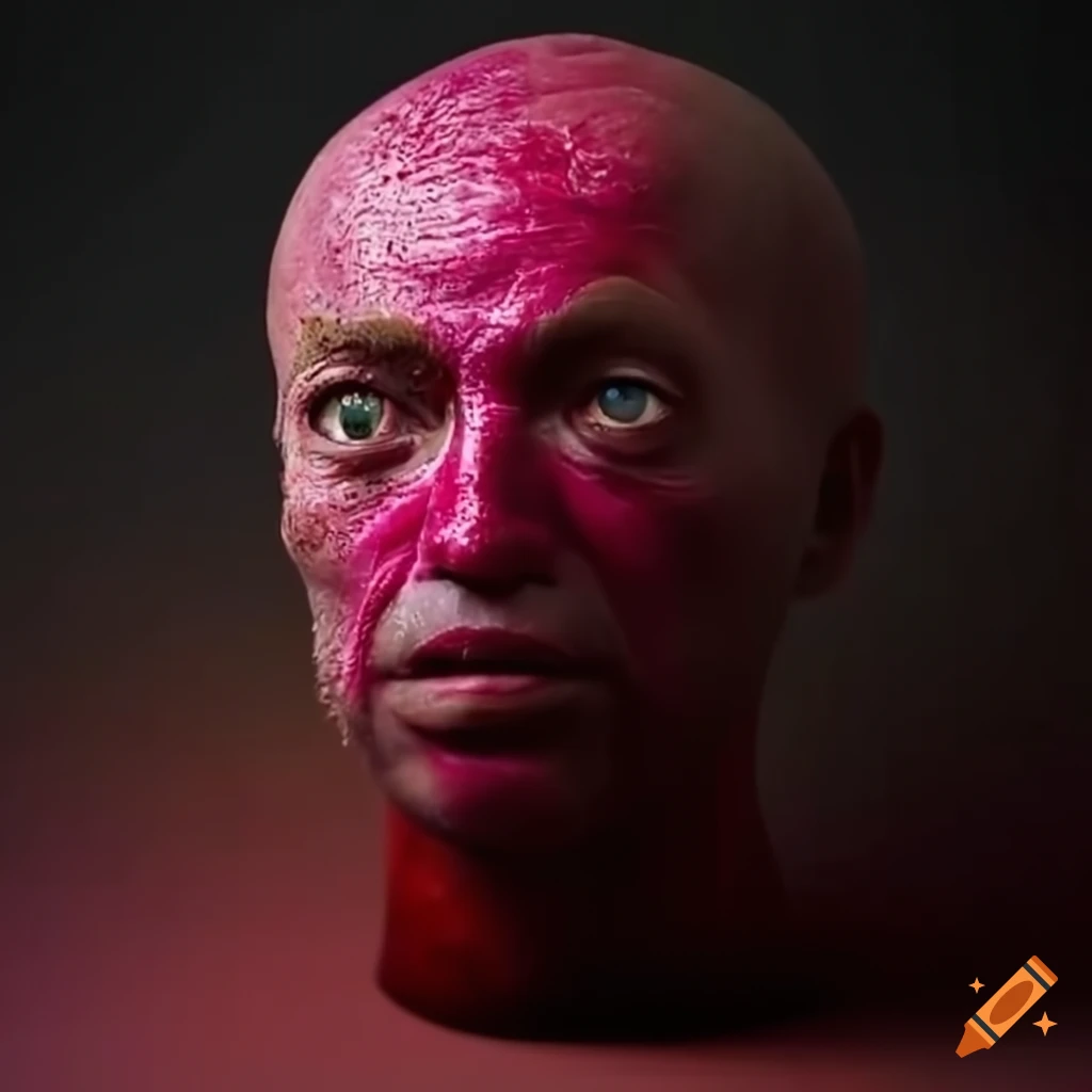 Beetroot with a human face on Craiyon