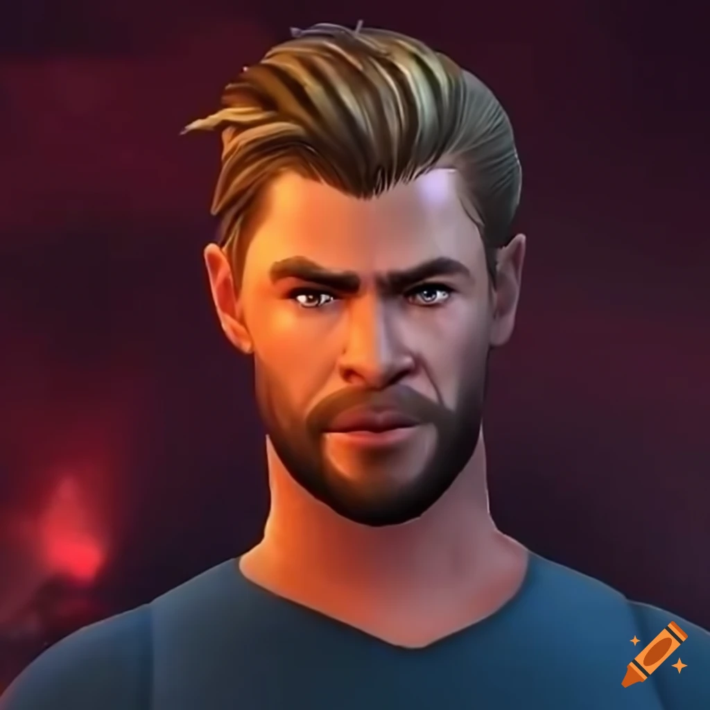 Chris hemsworth as a sims 4 character on Craiyon