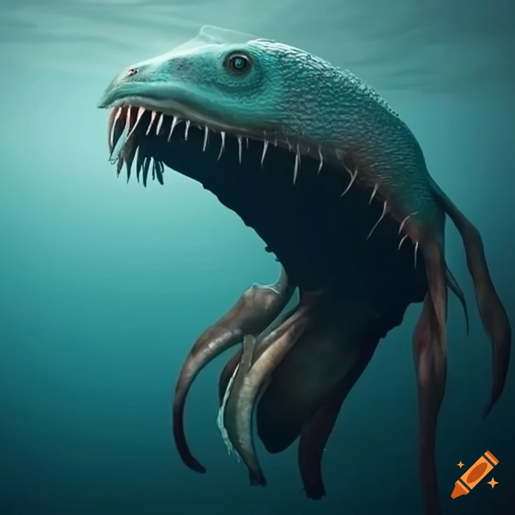 Big scary sea creature on Craiyon