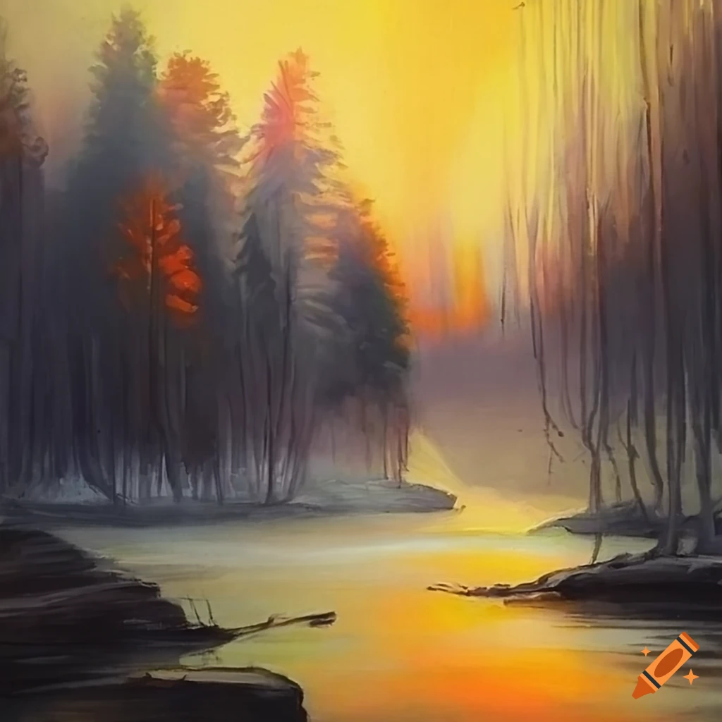 Abstract representation of statics, dynamics, and nature in a landscape ...