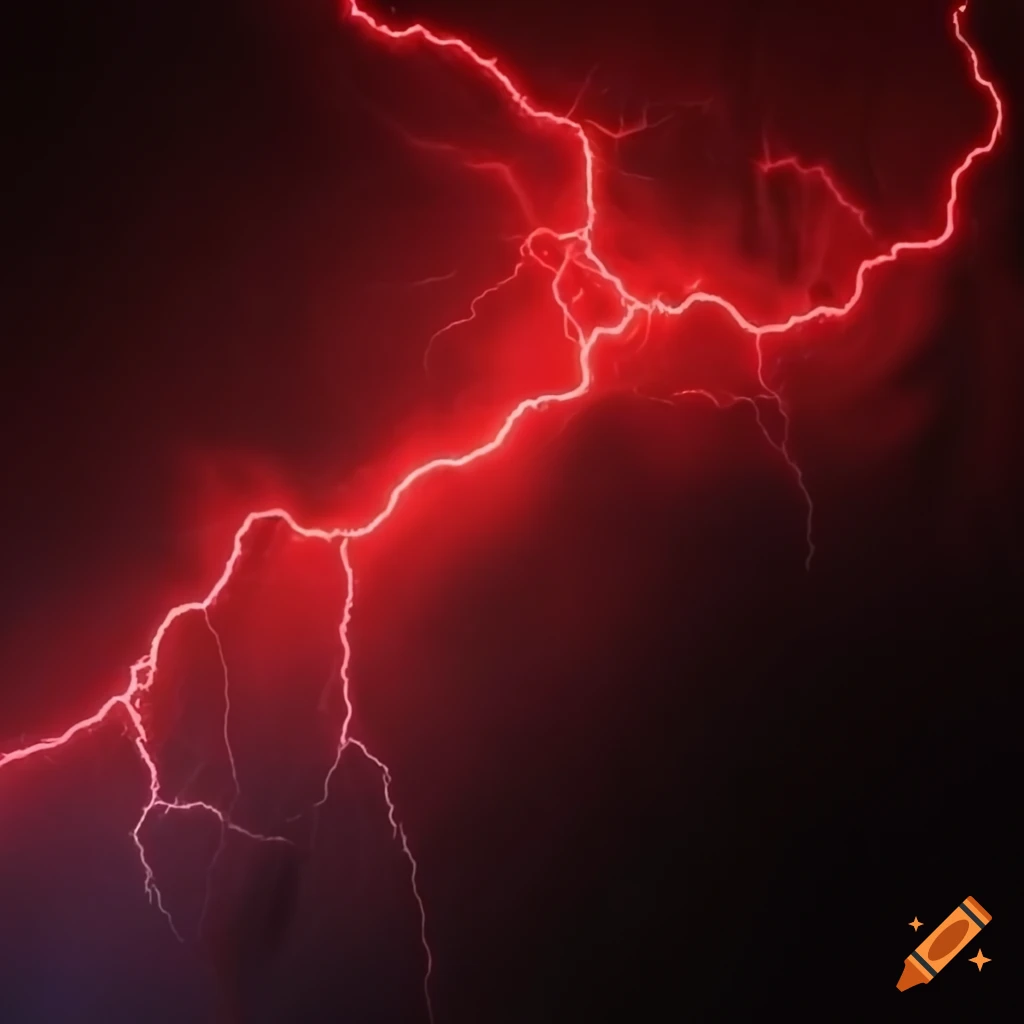 Black background with red thunder illustration on Craiyon