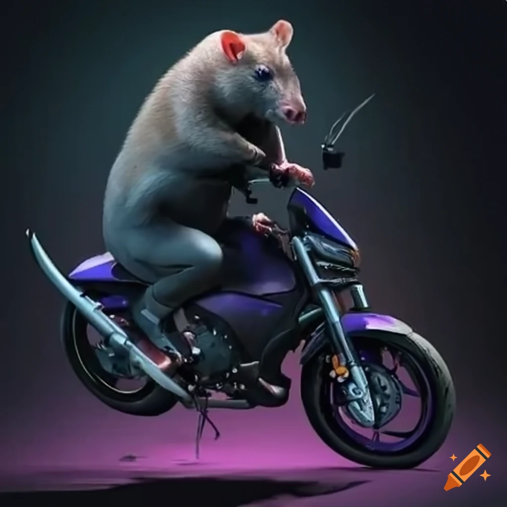 Big rat riding a r15 bike on Craiyon