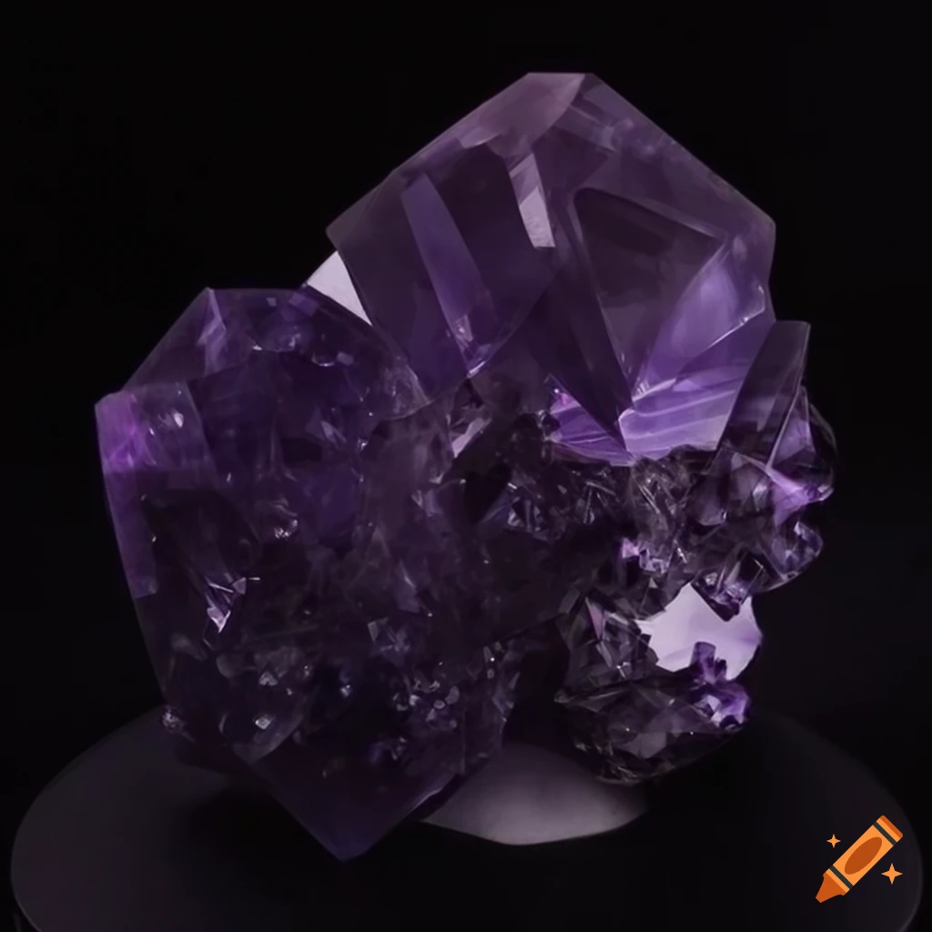 Large brilliant dark purple crystal on Craiyon
