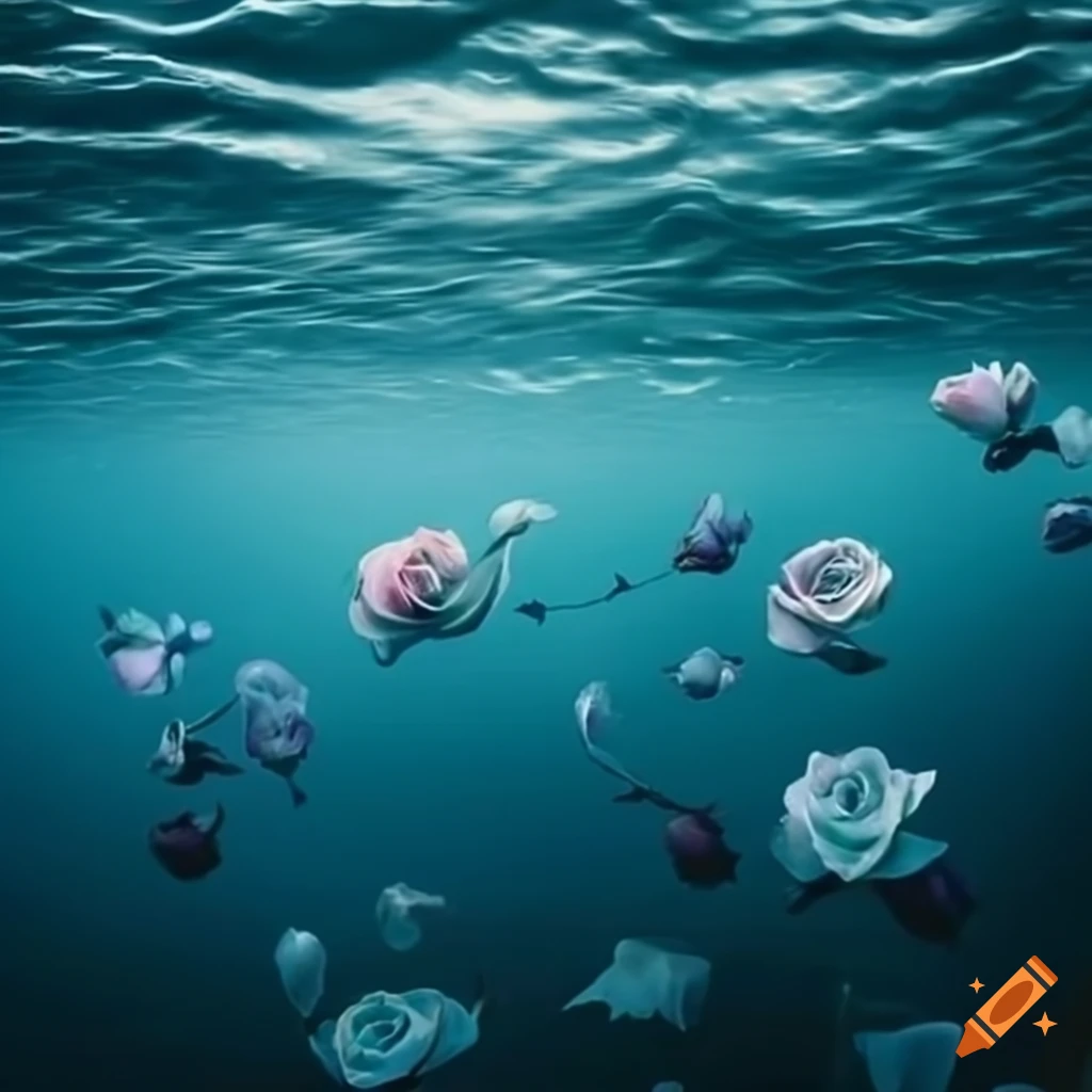 Ocean with many roses on Craiyon