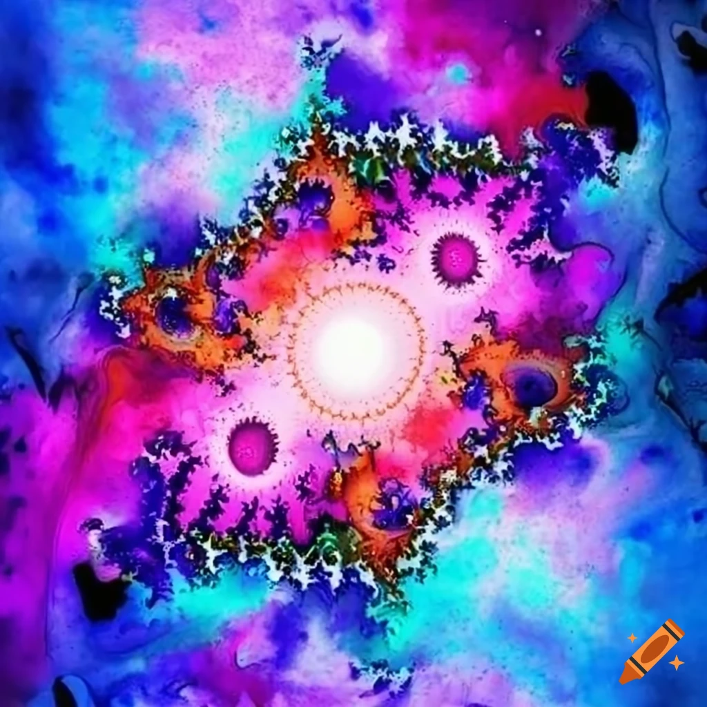 Watercolor mandelbrot hypercube on Craiyon