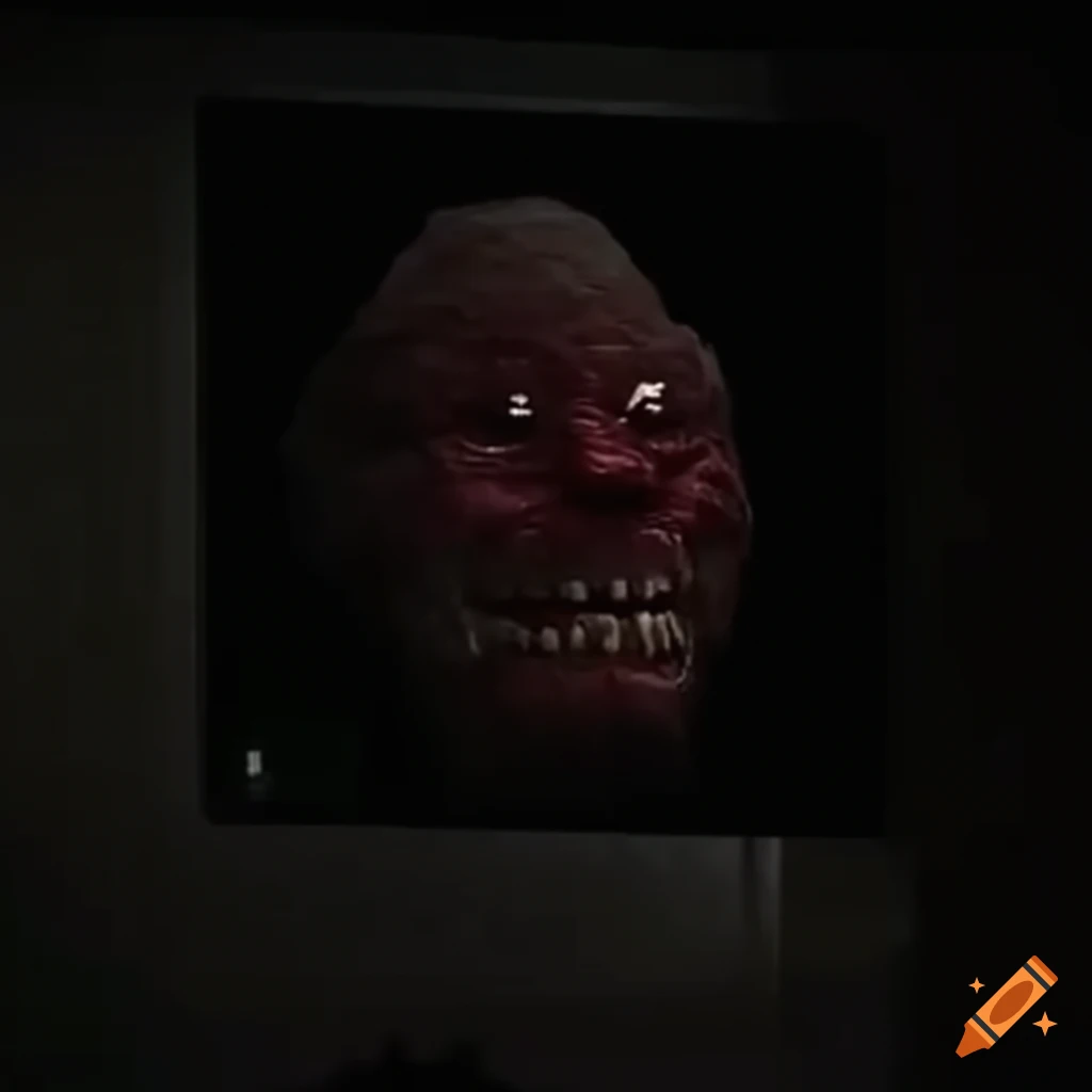 Distorted trollface in uncanny purgatory on Craiyon