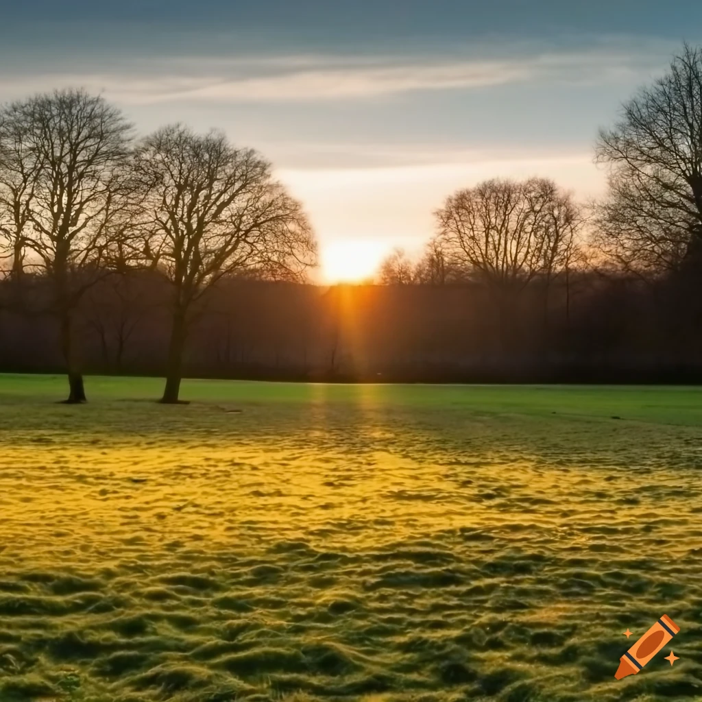 Knighton park in leicester, england at sunset on Craiyon